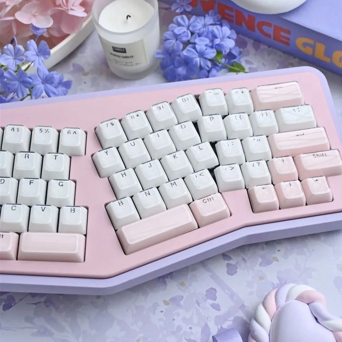 Translucent Pink Keycap Set, 135 Keys, MDA Profile, Jelly Crystal ...