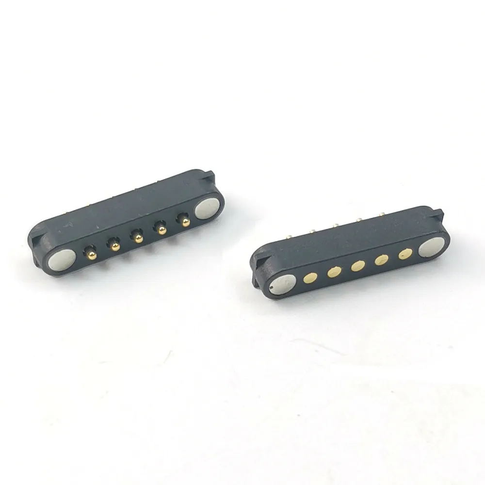 Spring Loaded Magnetic Pogo Pin Connectors 5 Pin 2.54mm Pitch PCB Male ...