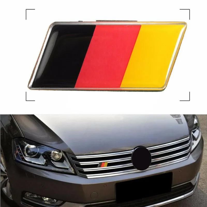 German Flag Aluminum Grille Emblem Fits VW Golf Jetta Audi Universal ...