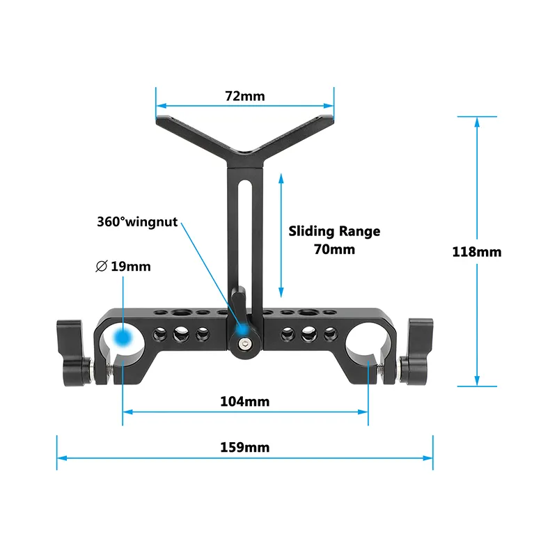 DHgate.com:CAMVATE Height-Adjustable 19mm Y-Shaped Lens Support Bracket ...