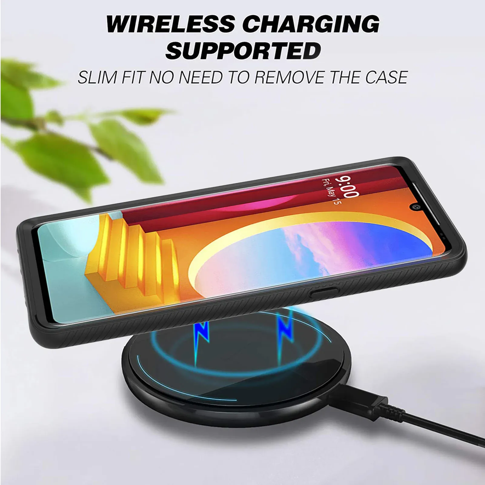 2-in-1 Shockproof Rugged Case for LG Velvet, TPU Bumper, Plastic Back ...