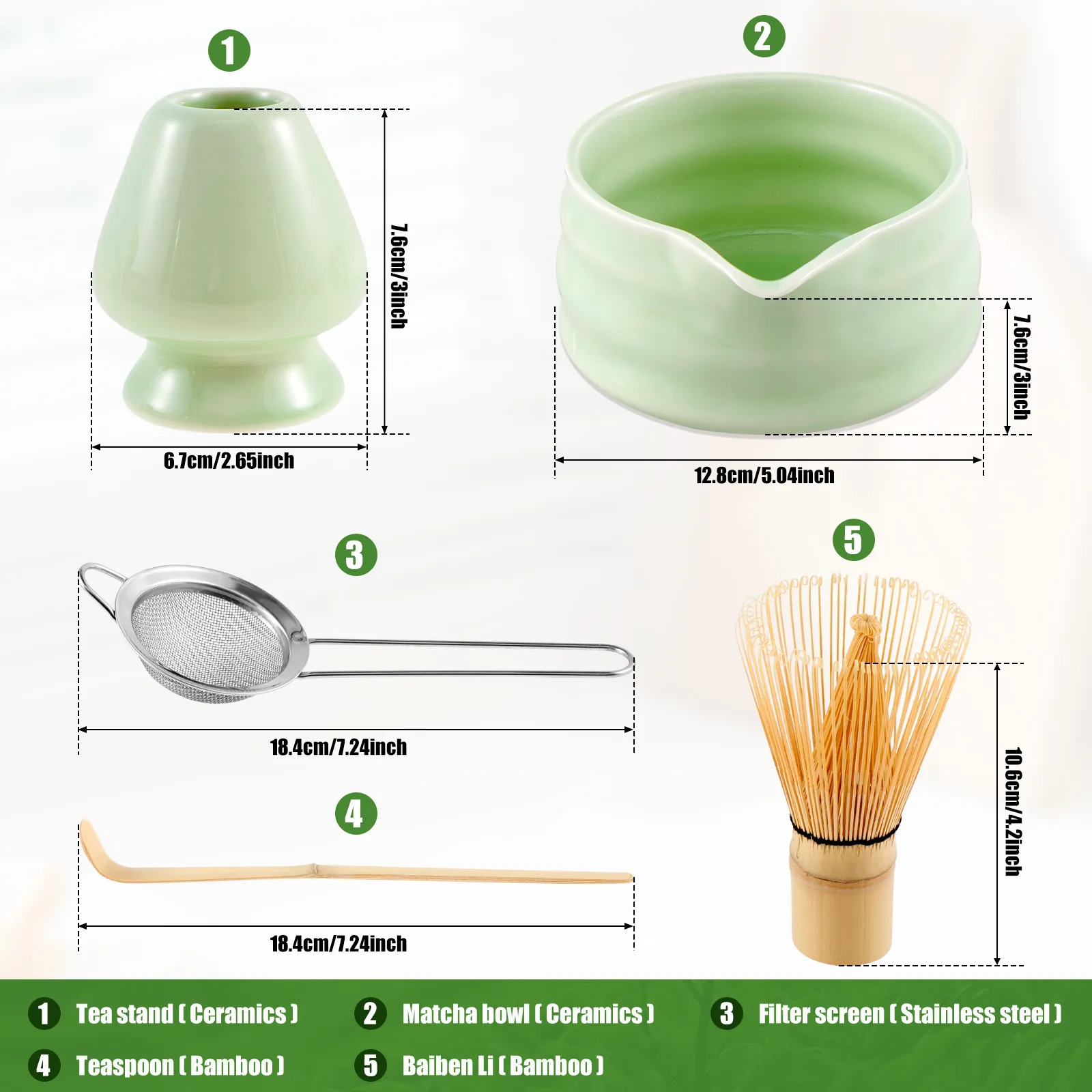 Matcha Whisk Tool Set: Chasen Sifter, Scoop, And Bowl For Beginners ...
