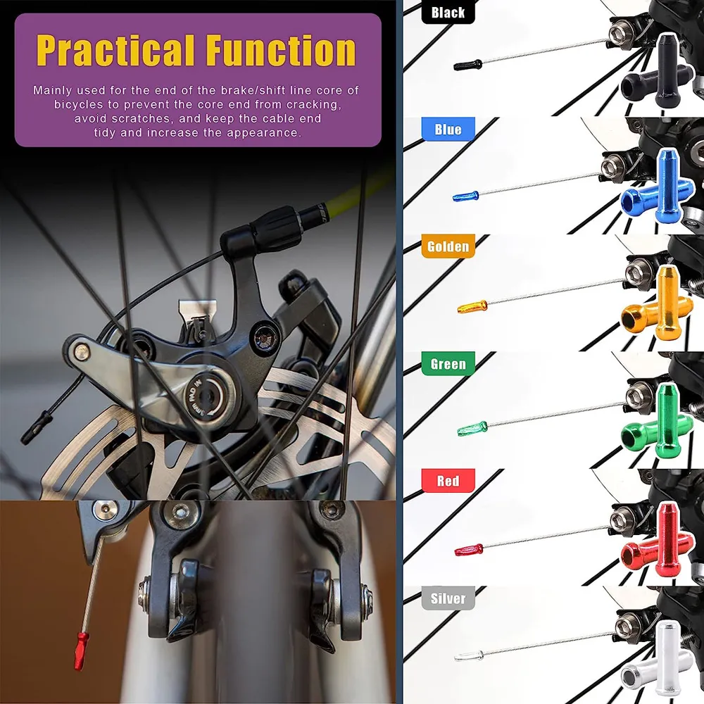 70-Pack Colorful Aluminum Alloy Bike Cable End Caps with Rubber O-Ring Donuts from Dhgate Bike ...