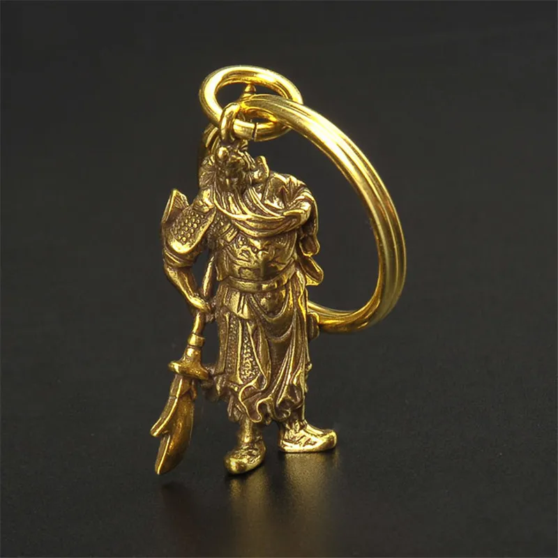 Guan Gong Pure Copper Sword Keychain Solid Brass Car Key Ring Pendant ...