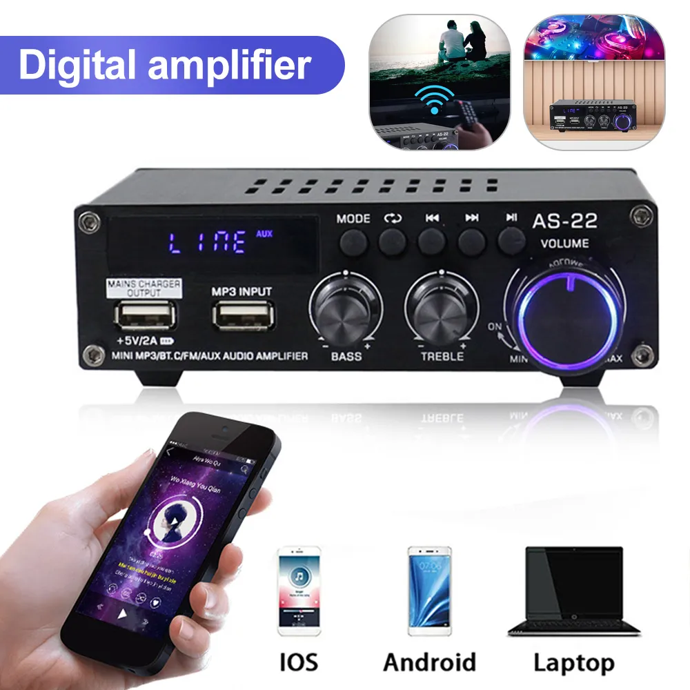 AK45 800W Home Digital Amplifiers Audio Bass Audio Power Bluetooth ...