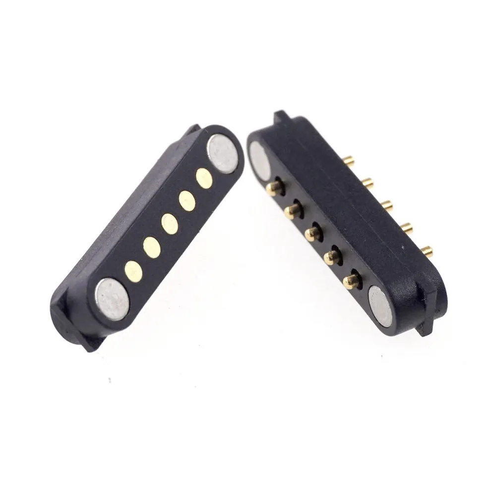 Spring Loaded Magnetic Pogo Pin Connectors 5 Pin 2.54mm Pitch PCB Male ...