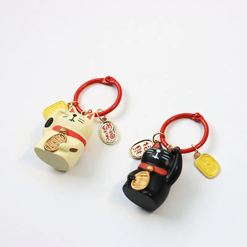 2023 Lucky Cat cute keychains with Chubby Resin...