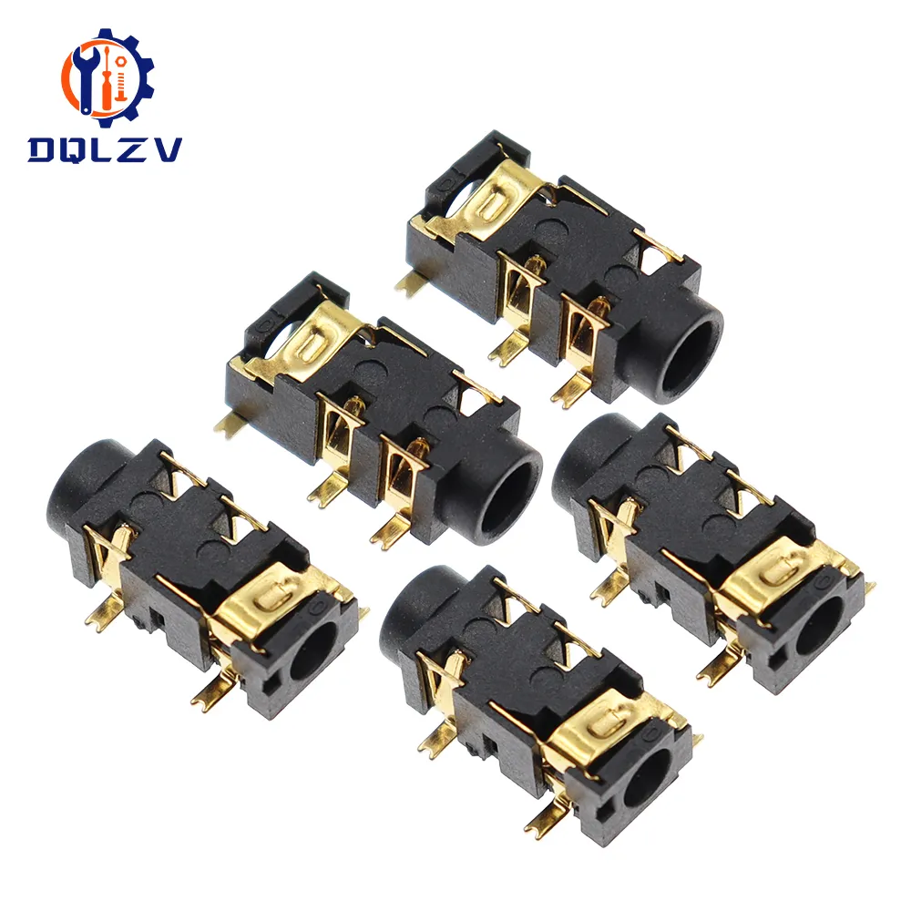 Gold-Plated 5 Pin SMT 3.5 headphone jack Socket for Women - PJ-327A