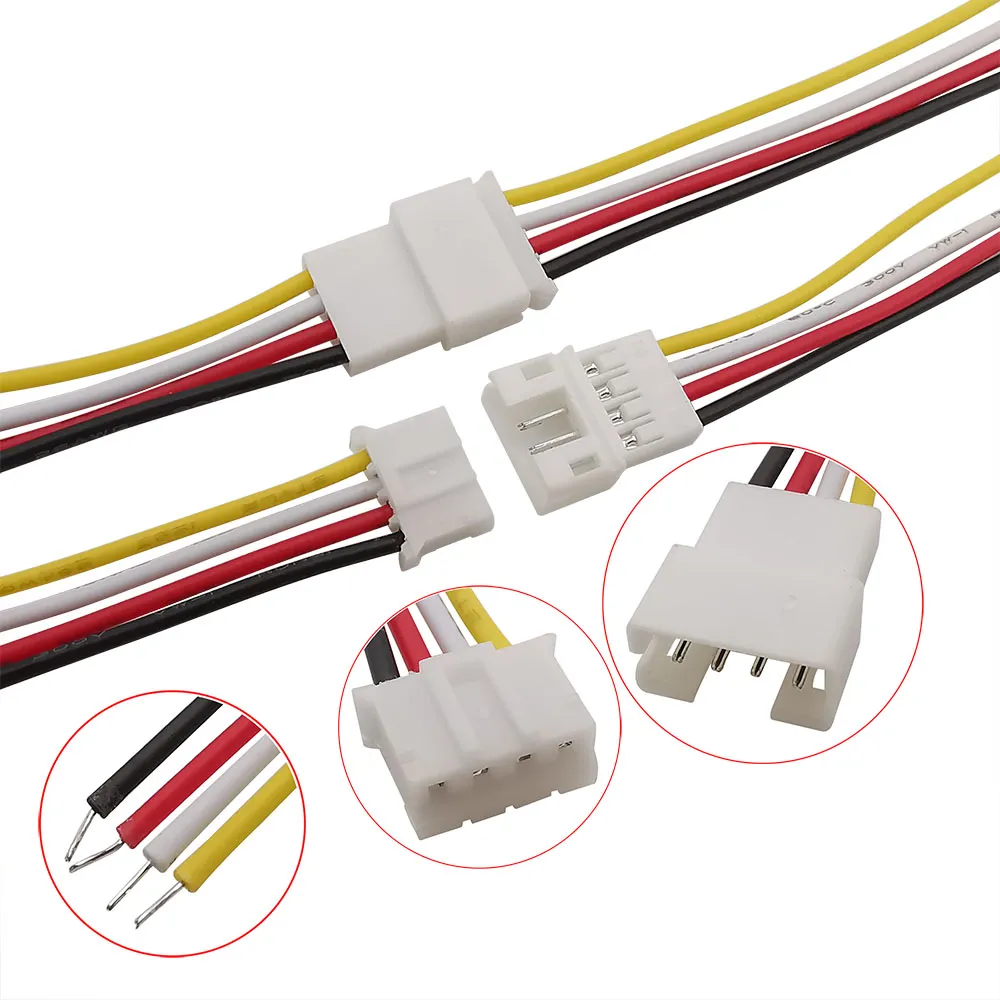 4 Pin Electrical Connector JST Plug Connector Micro Male To Female Wire Connectors With 20CM ...