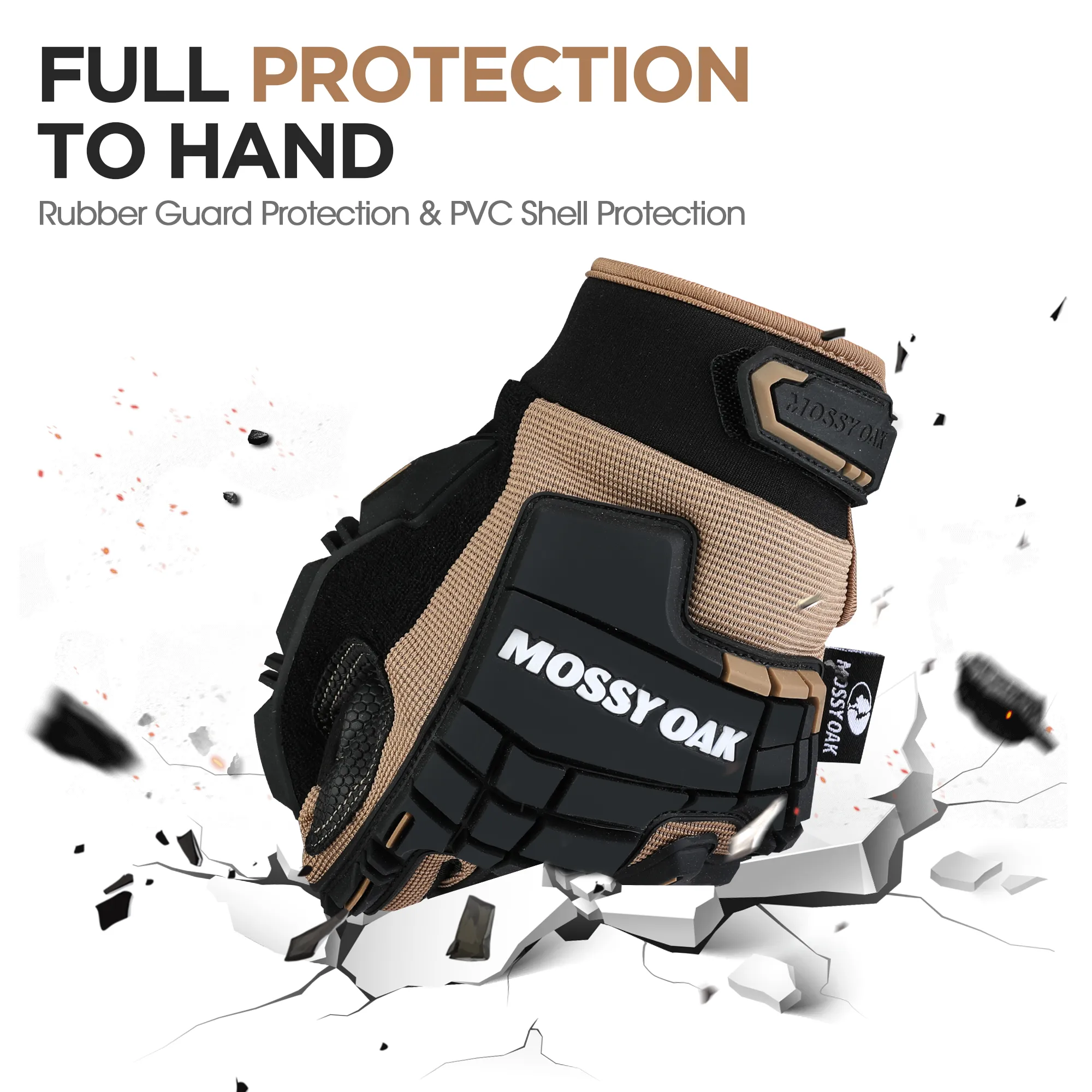Tactical Gloves - Heavy Duty, Full Finger, Touchscreen, Rubber Guard ...