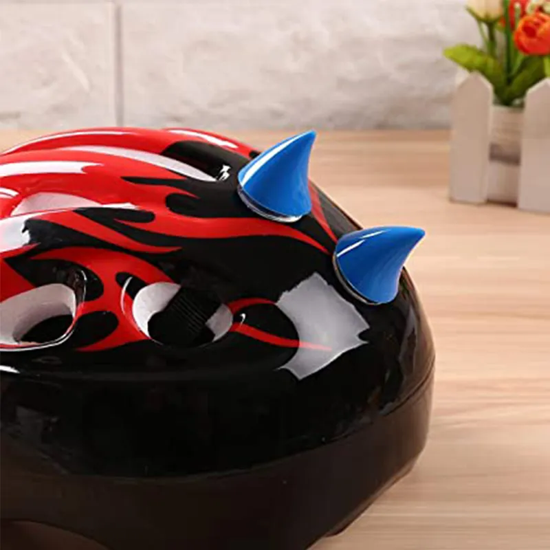 2 Pack Glossy Black Universal Motorcycle Short Devil Horns Helmet ...