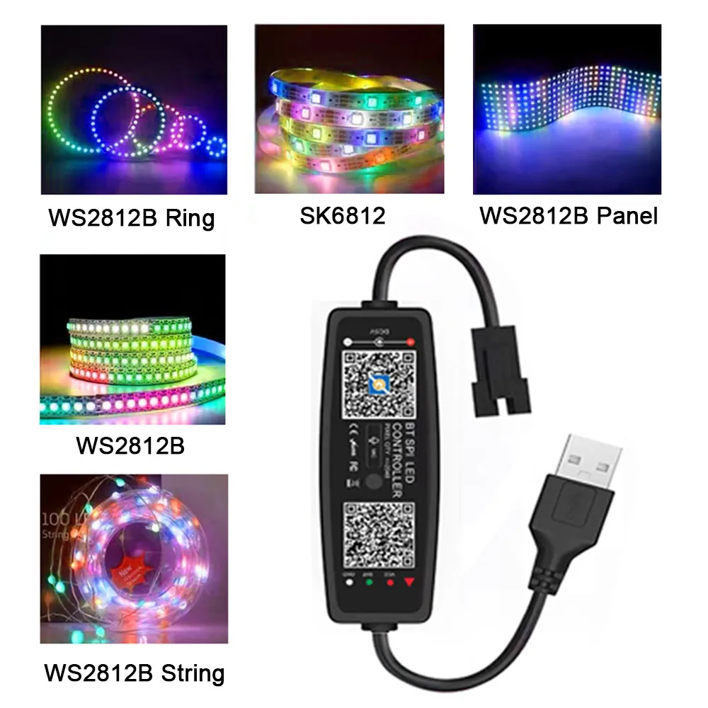 WS2812B LED Light Strip With Music Controller USB, Bluetooth, WiFi ...
