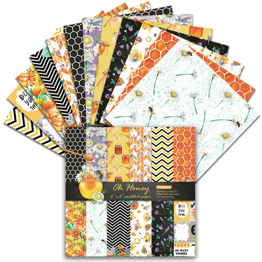 Alinacutle Oh Honey Patterned Paper Pack - 24 Sheets of 6" note pads ...