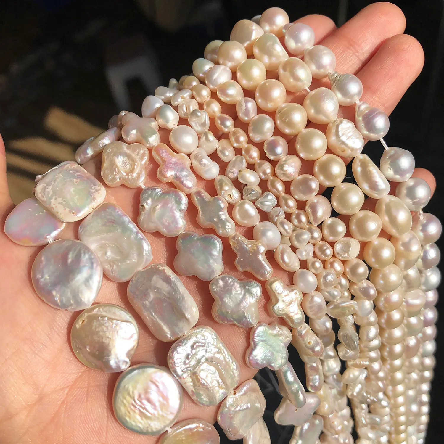 High-Quality Natural Freshwater Pearl Beads in Cross & Oval Shapes for ...
