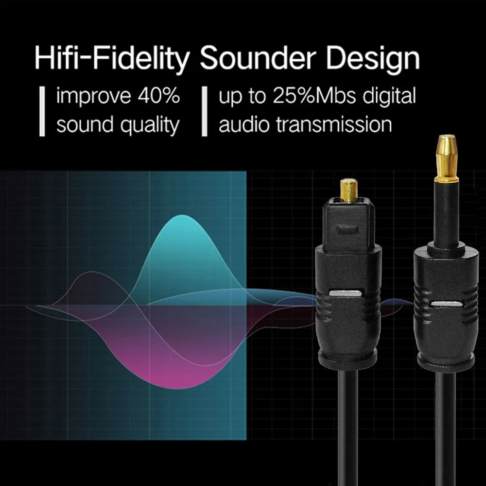 DHgate.com:2M Mini Toslink Digital Optical Audio Cable | 3.5mm Jack ...