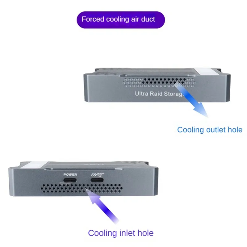 ITGZ USB 3.2 Type-C M.2 NVME Dual Bay SSD RAID Hard Drive Enclosure, Grey, 20Gbps, Mobile Hard ...