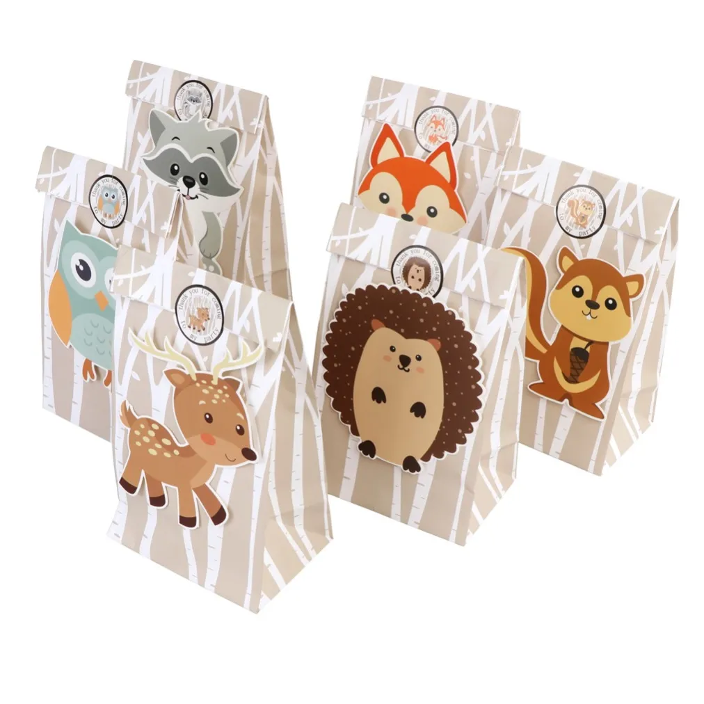 Jungle Theme Party Favor Bags: Safari Paper Gift Bags For Kids Birthday ...