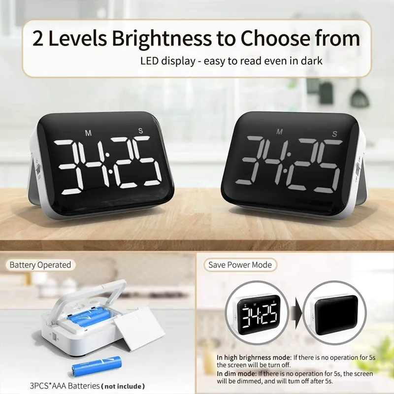 DHgate.com:2X Digital Kitchen Timer, Magnetic Large LED Display Loud Beep Count Up Countdown ...