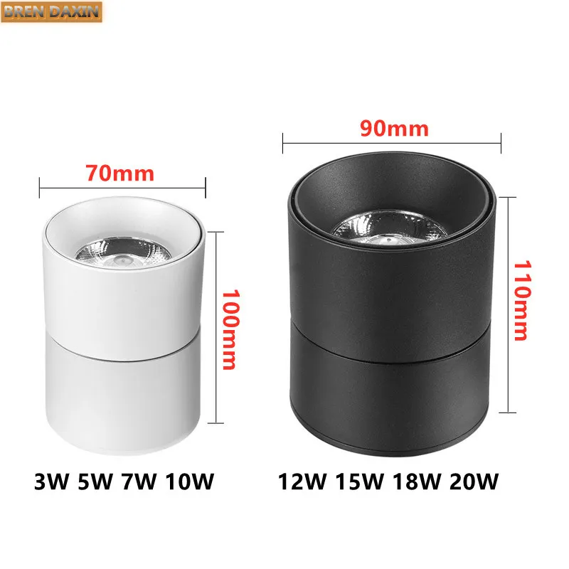 Surface Mounted COB Foldable 360° Rotatable LED Downlights, LED Ceiling ...