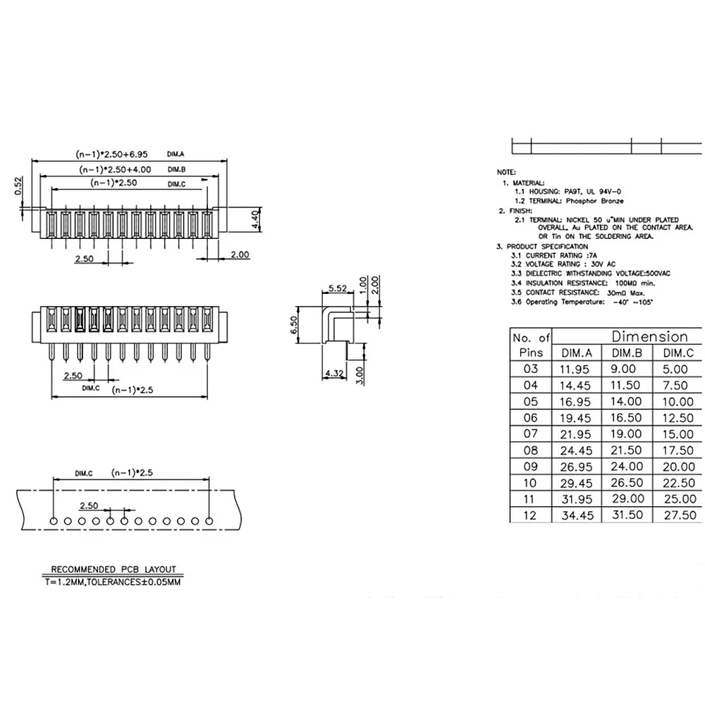 8-10 Pack 8-Pin High-Current Blade Battery Connector, 2.5mm Pitch Plug ...