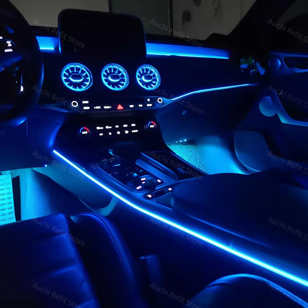 64 Color LED Car Air Vent Ambient Light Turbine Air Outlet for Kia Stinger