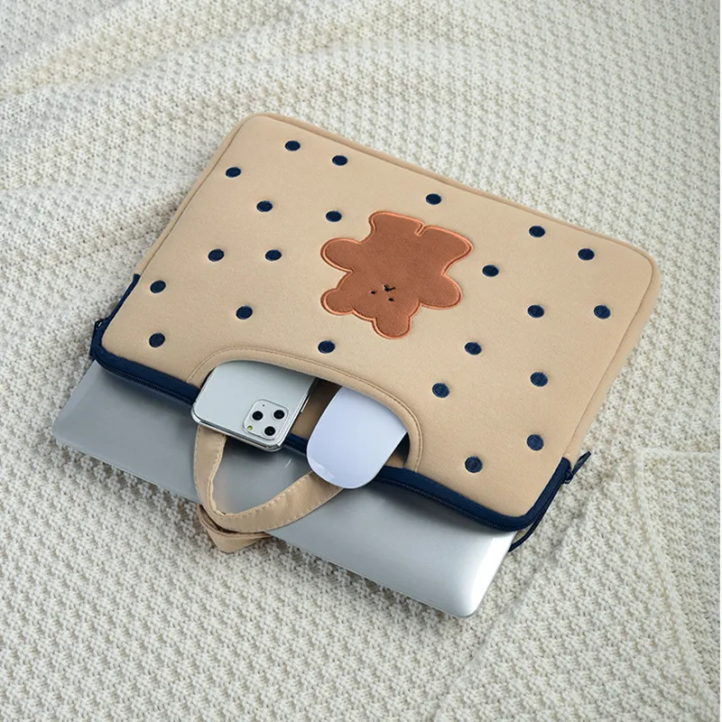 Cute Bear Laptop Bag Sleeve Briefcase for Macbook Air Pro 11.6, 12, 13 ...