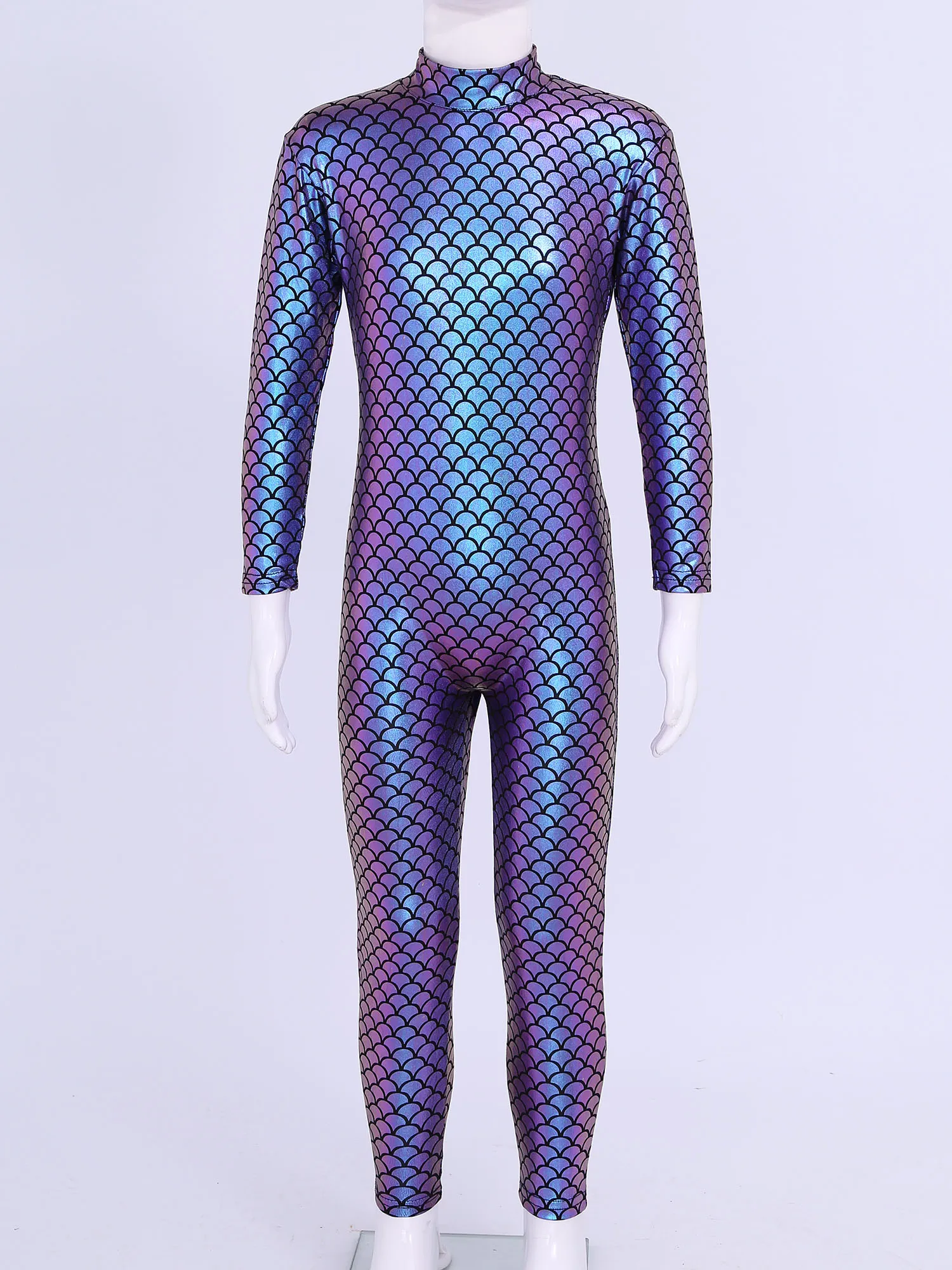 Girls Shiny Fish Scales Iridescent Jumpsuit: Gymnastics Leotard, Ballet ...