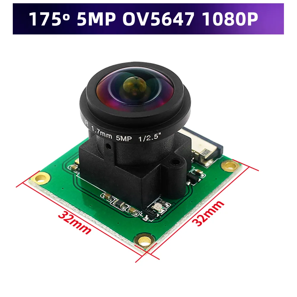 Raspberry Pi Camera Module, 5MP OV5647 Sensor, 175 Degree Wide Angle ...