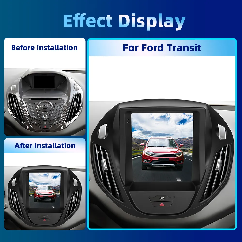 Podofo 9.7 Android Car Stereo for Ford Transit 2014-2018 with GPS ...