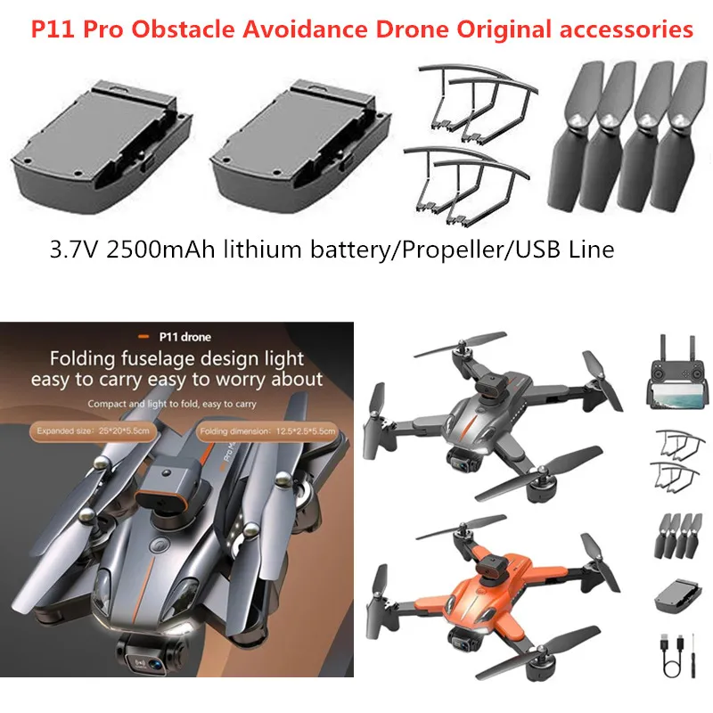 P11 Pro RC Drone Battery 3.7V 2500mAh Composite Material LiPo for P11 ...