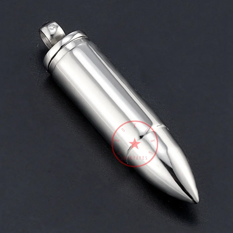 Stainless Steel Smoking Bullet Necklace Pendant Portable Herb Tobacco ...