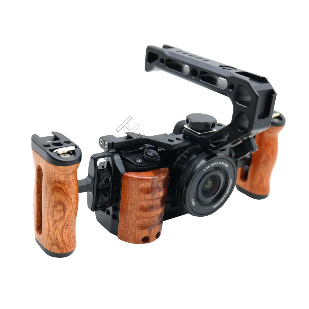 Camera Hand Grip Strap with Cold Shoe Mount for Tripod - Wooden Hand ...