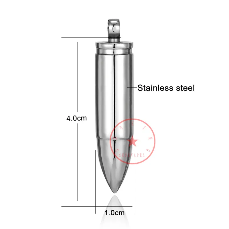 Stainless Steel Smoking Bullet Necklace Pendant Portable Herb Tobacco ...