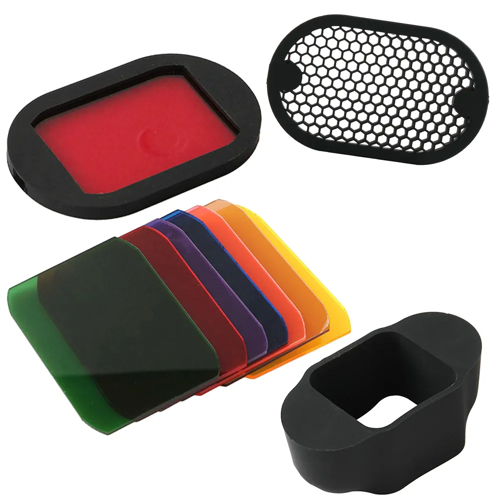Flash Speedlight Modifiers Kit: Magnetic Gel Filters, Honeycomb Grids ...
