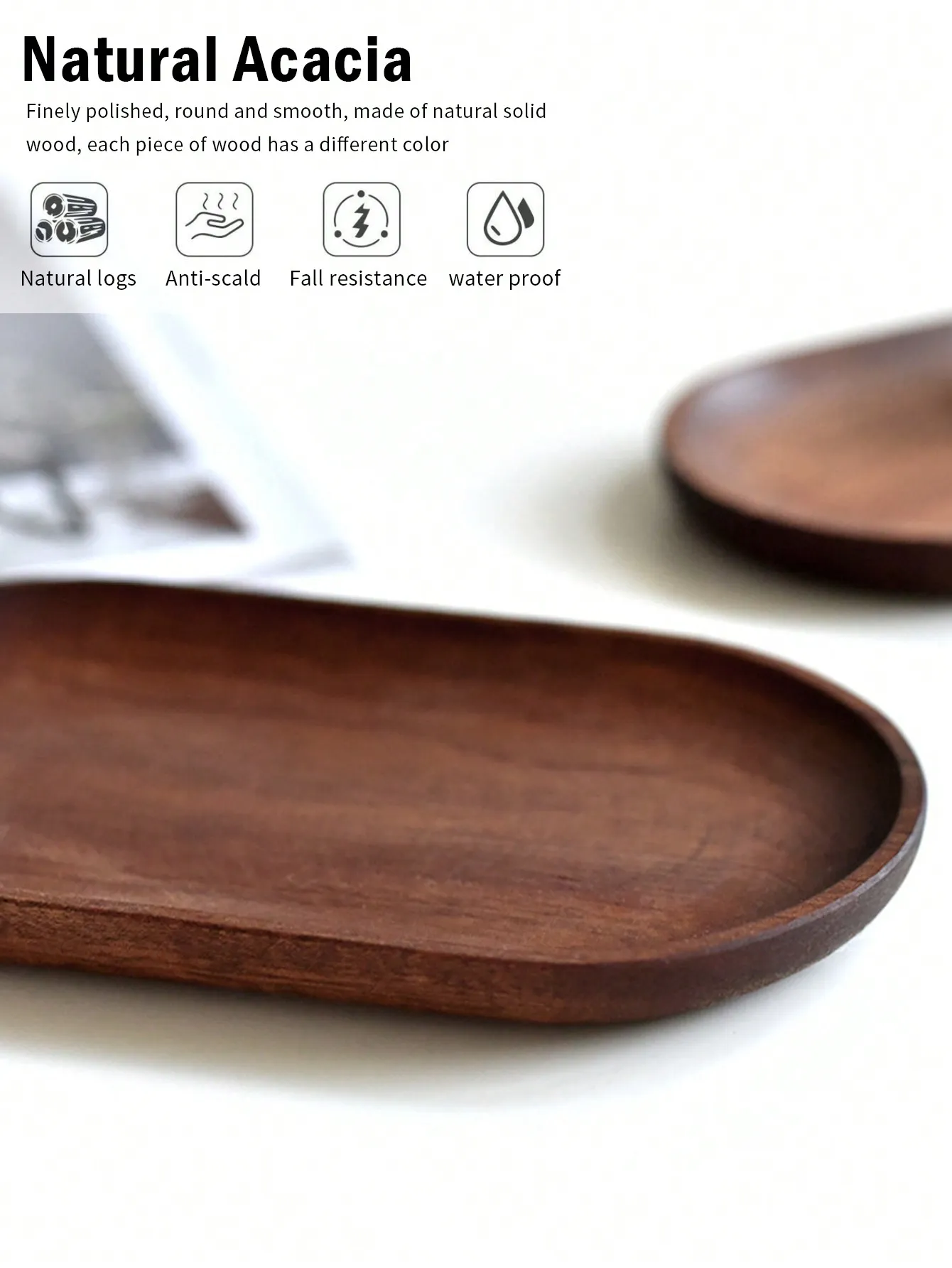 DHgate.com:Oval Wood Serving Trays, Set of 2 Wooden Platters for Food ...