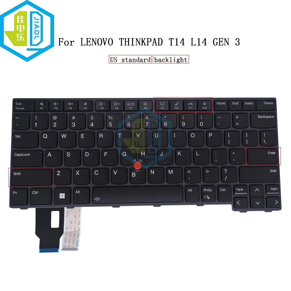 English US Backlight Keyboard for Lenovo ThinkPad T14 L14 P14S GEN 3 ...