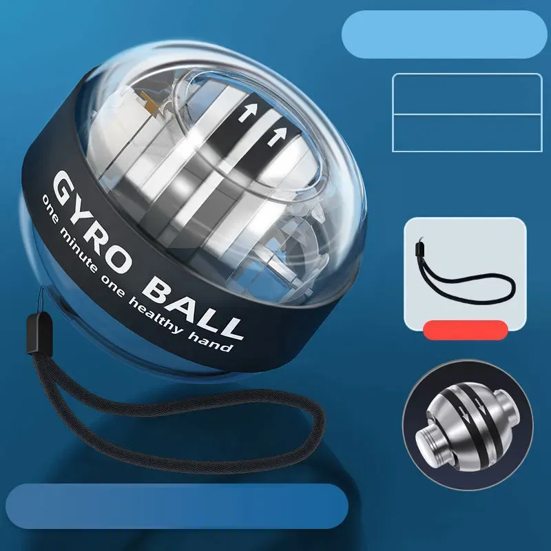 Auto-Start Gyro Wrist Ball - LED Light, Adjustable Resistance, Forearm ...