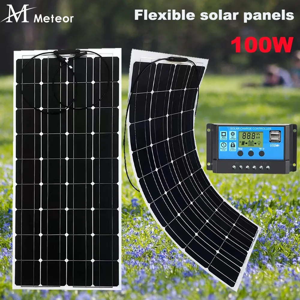 2024100W/50W Monocrystalline Solar Panel - Waterproof & Flexible ...