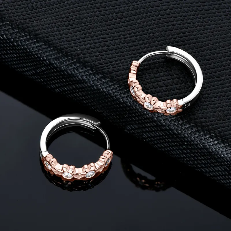 DHgate.com:2mm 925 Sterling Silver Moissanite Flower Hoop Earrings for Women, Delicate Original ...