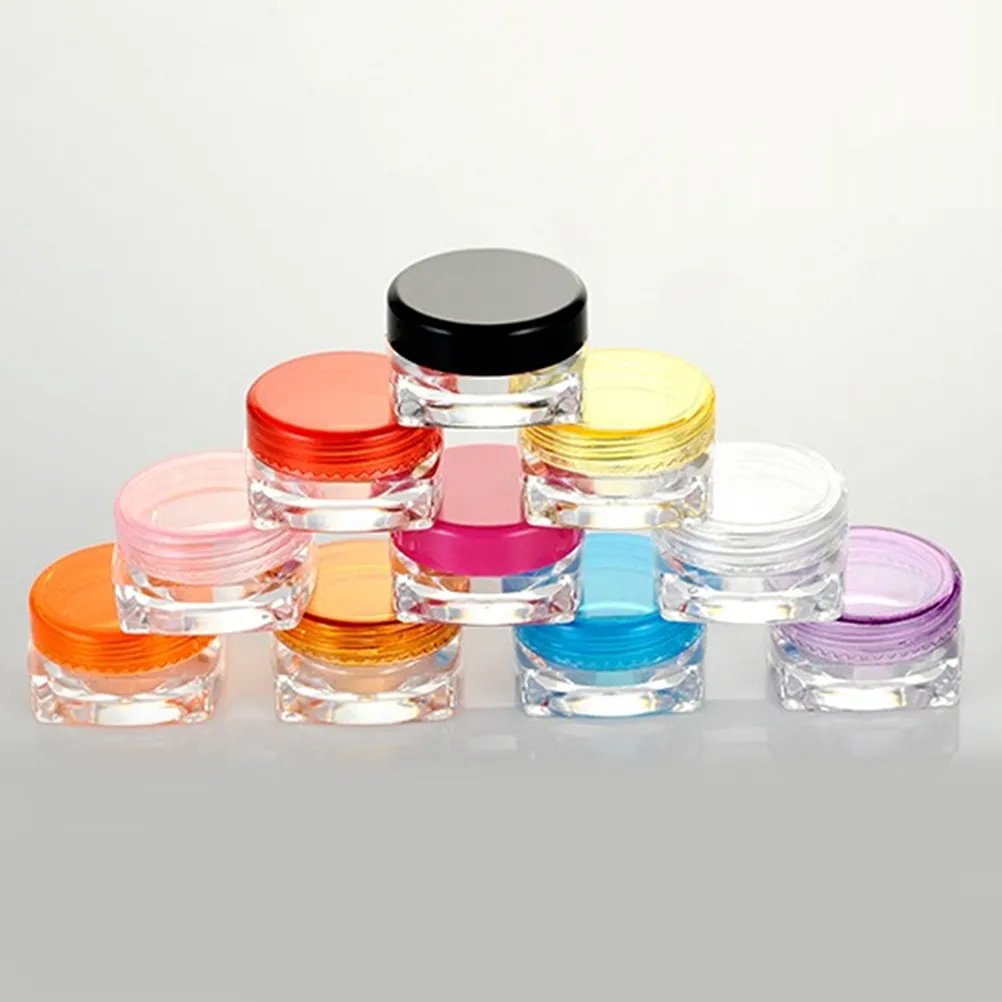 Small Lip Balm Tins: 5g Clear Square Cosmetic Jars for Eyeshadow, Cream ...