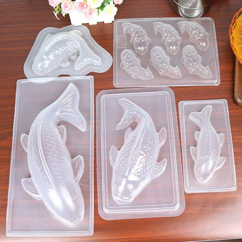 3D Koi Fish Cake Mold - Plastic Chocolate Jelly Mould for DIY Baking ...