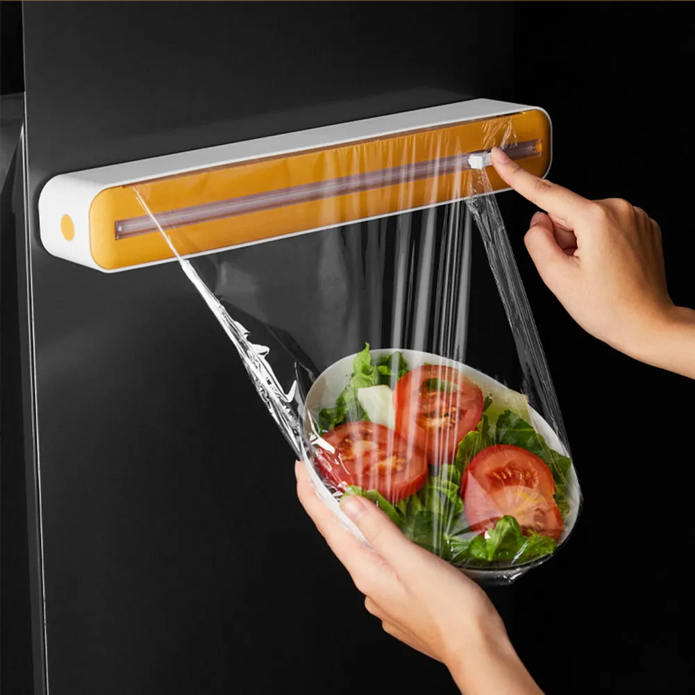 Cling Film Dispenser with Cutter: Plastic Wrap and Foil Holder for ...