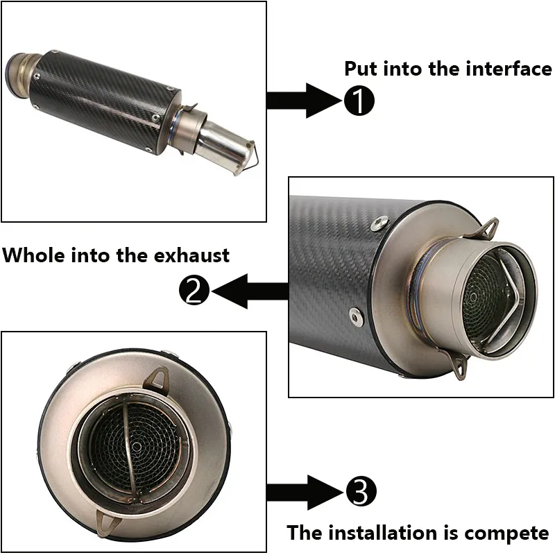 48mm 51mm 61mm Muffler Motorcycle Exhaust Muffler Universal Silencer ...