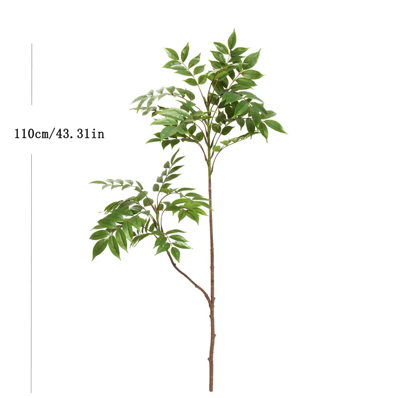 Lifelike 110cm Faux Lacquer Tree Branch Plastic Varnish Leaves for Home ...