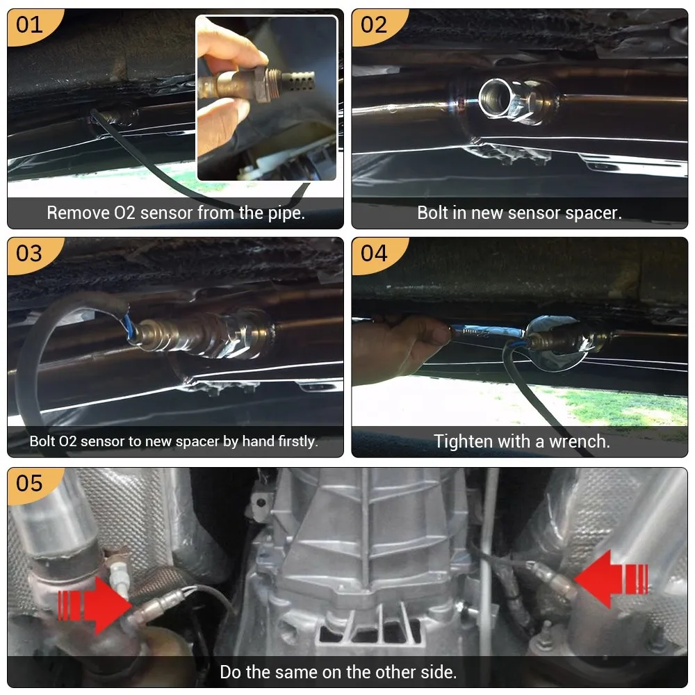 M18X1.5 Oxygen O2 Sensor P0420 P0430 CEL Fix Check Light Eliminators ...