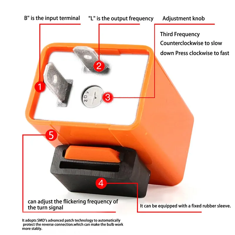 Rhyming Relay: 3-Pin Universal Motorcycle LED Turn Signal Flasher for ...