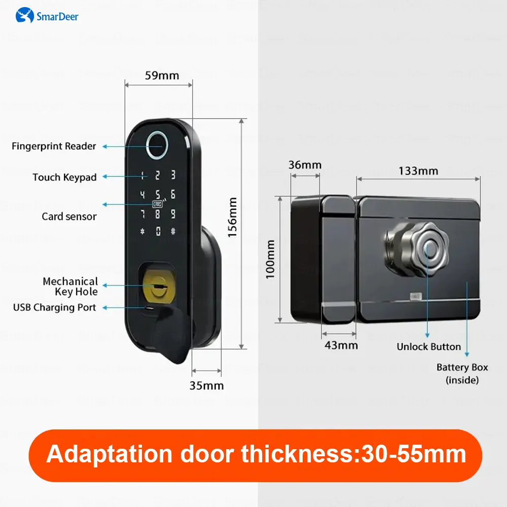 Smart Door Lock: Wifi Digital Double-Sided Fingerprint Lock with App ...