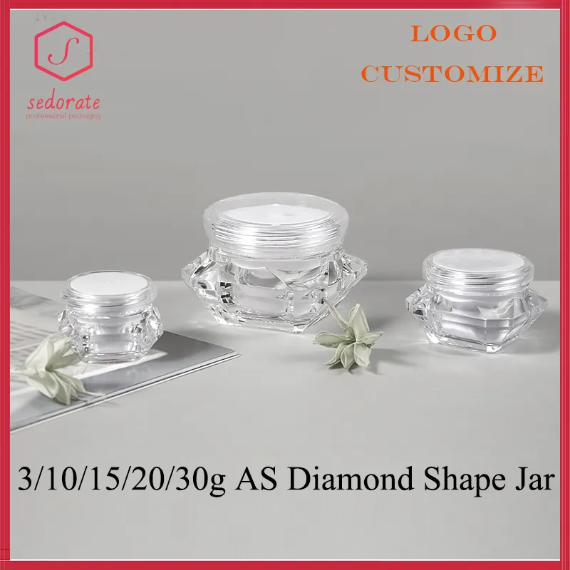 Diamond-Clear Plastic Jars: Set of Cream Storage Containers with Inner ...