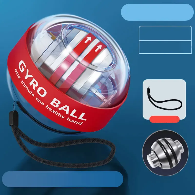 Auto-Start Gyro Wrist Ball - LED Light, Adjustable Resistance, Forearm ...