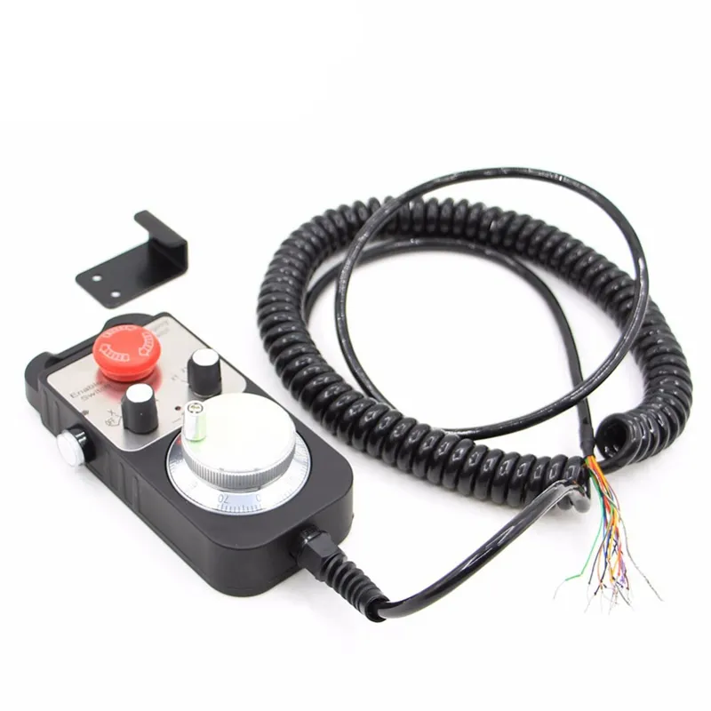 Universal CNC 4 Axis MPG Pendant Handwheel 100 Pulse 5V With Emergency ...